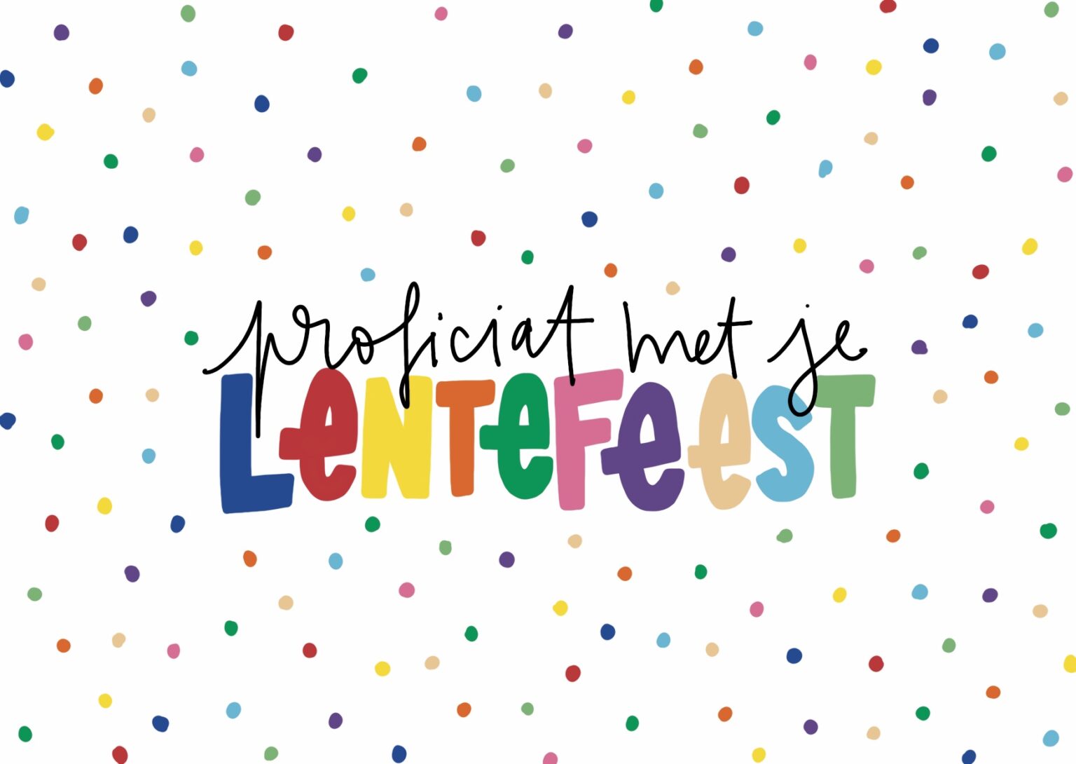 Proficiat met je lentefeest - Confetti - By Birthe